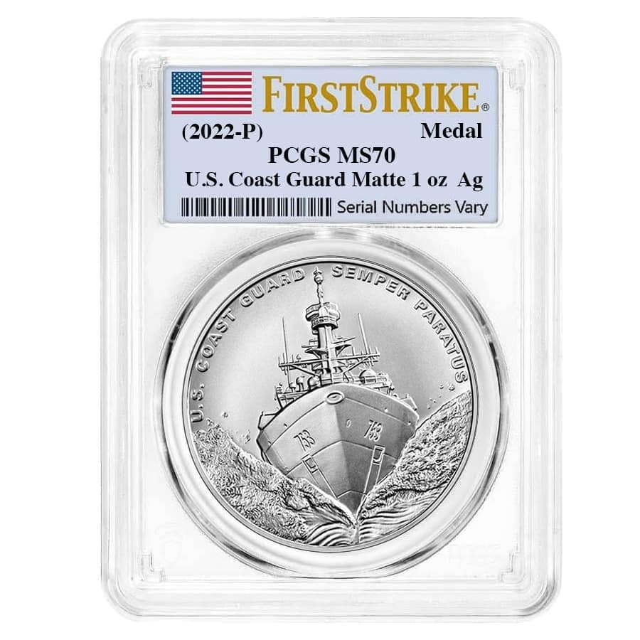 1 oz US Coast Guard Silver Medal PCGS MS 70 FS - Walmart.com