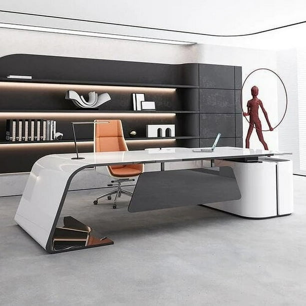 Luxury Console Conference Office Desks Storage Reception L Shaped ...