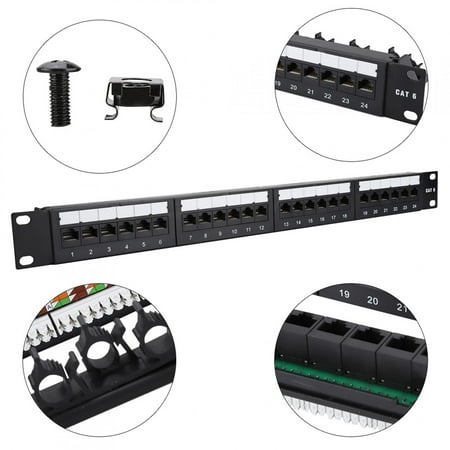 24 Port CAT6 Cable Rack, CAT6 Cable Patch Panel Data Patch Panel ...