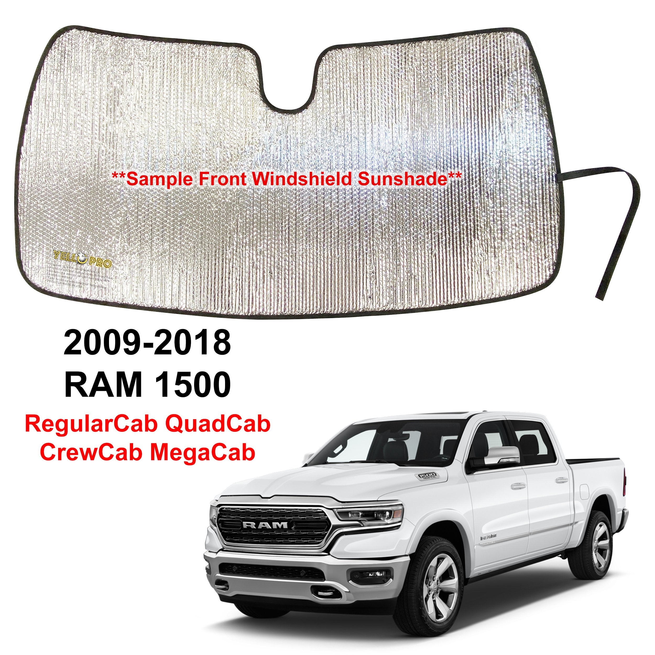 Front Windshield Sunshade for 2009-2018 Dodge RAM 1500 2Dr RegularCab ...