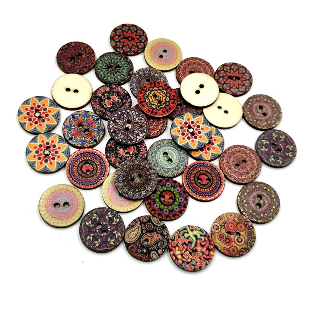 100 PCS Assorted Bulk Buttons Mixed Colors Flatback for Crafts Sewing ...