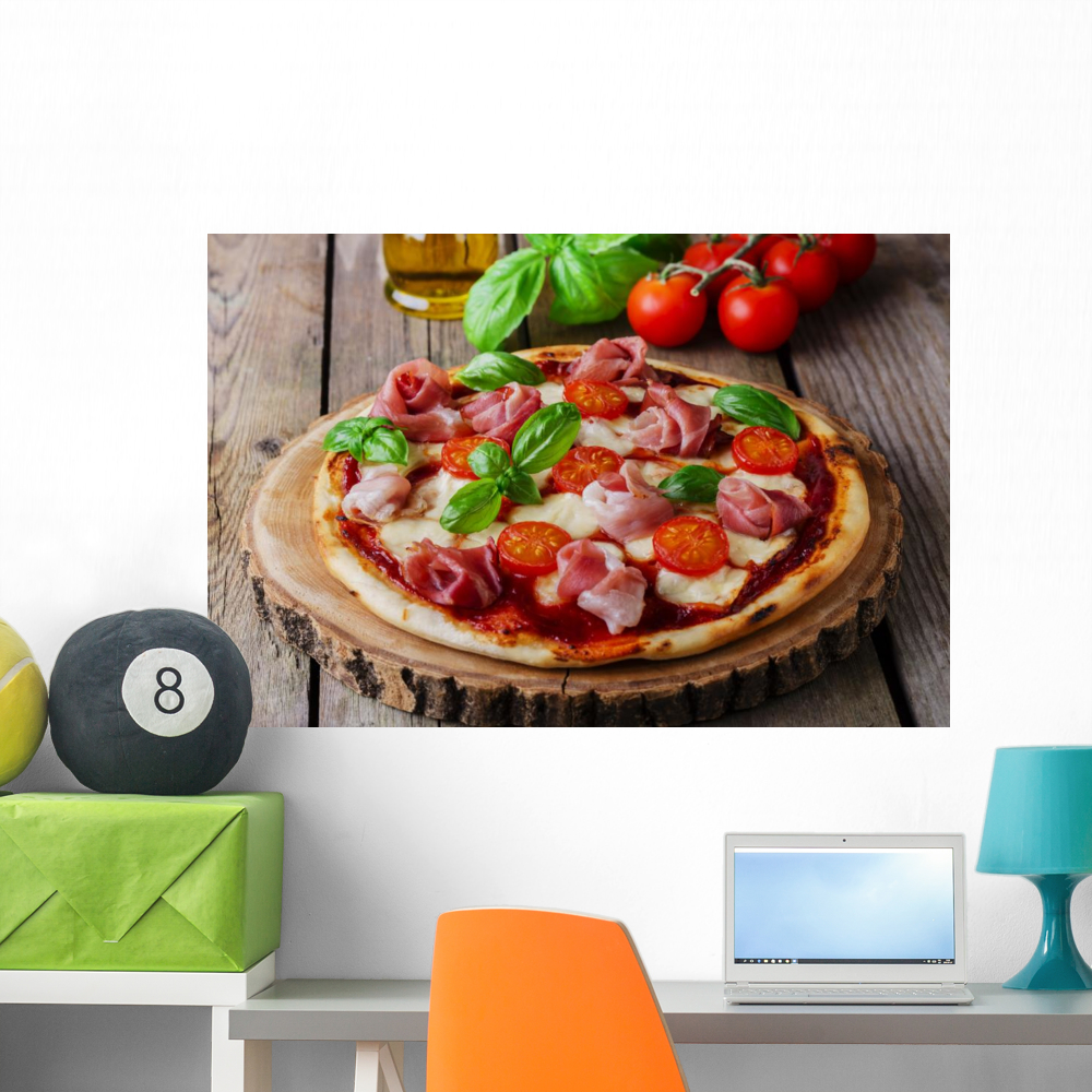 Pizza with Mozzarella and Wall Mural by Wallmonkeys Peel and Stick ...
