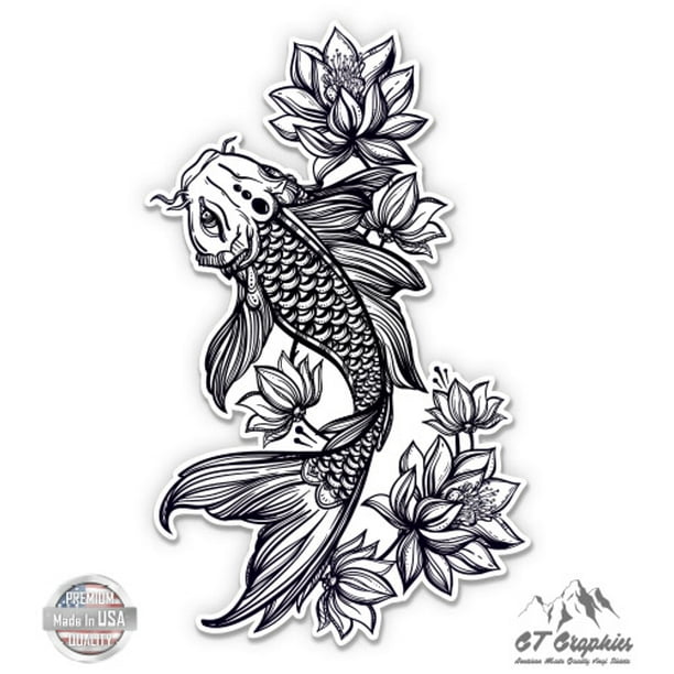 Koi Fish Beautiful - 8" Vinyl Sticker - For Car Laptop I-Pad ...