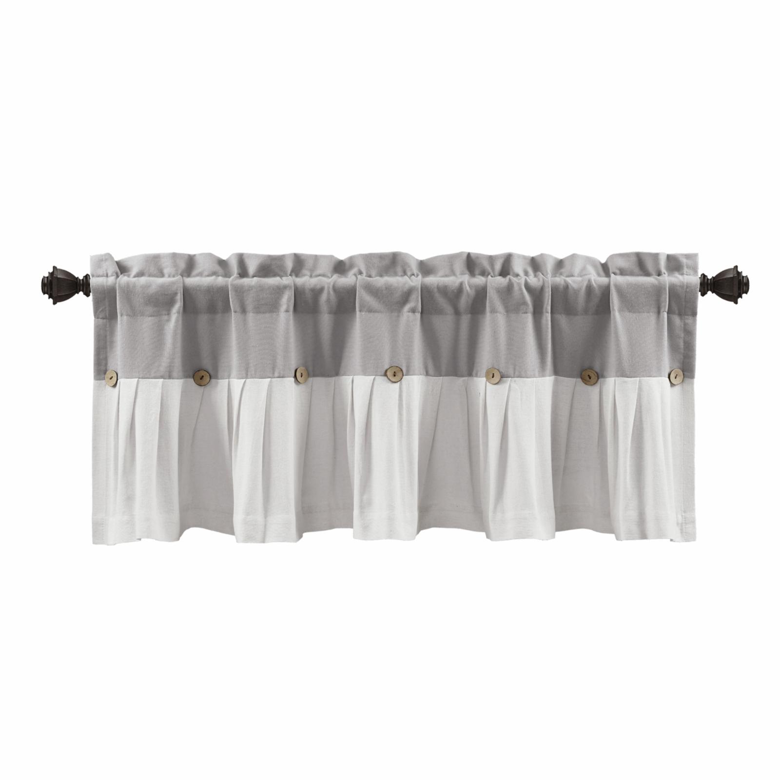 Lush Decor Linen Button Valance - Gray White - Walmart.com