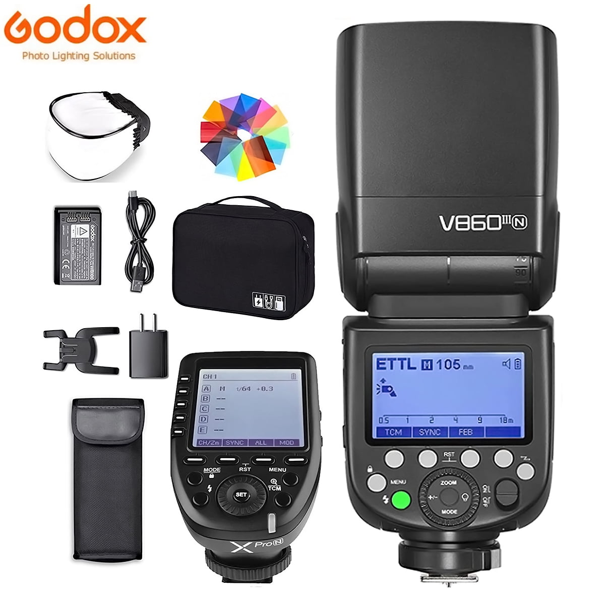 Godox V860III-N DSLR Flash Speedlite Kit with 2600mAh Battery & XPro-N ...