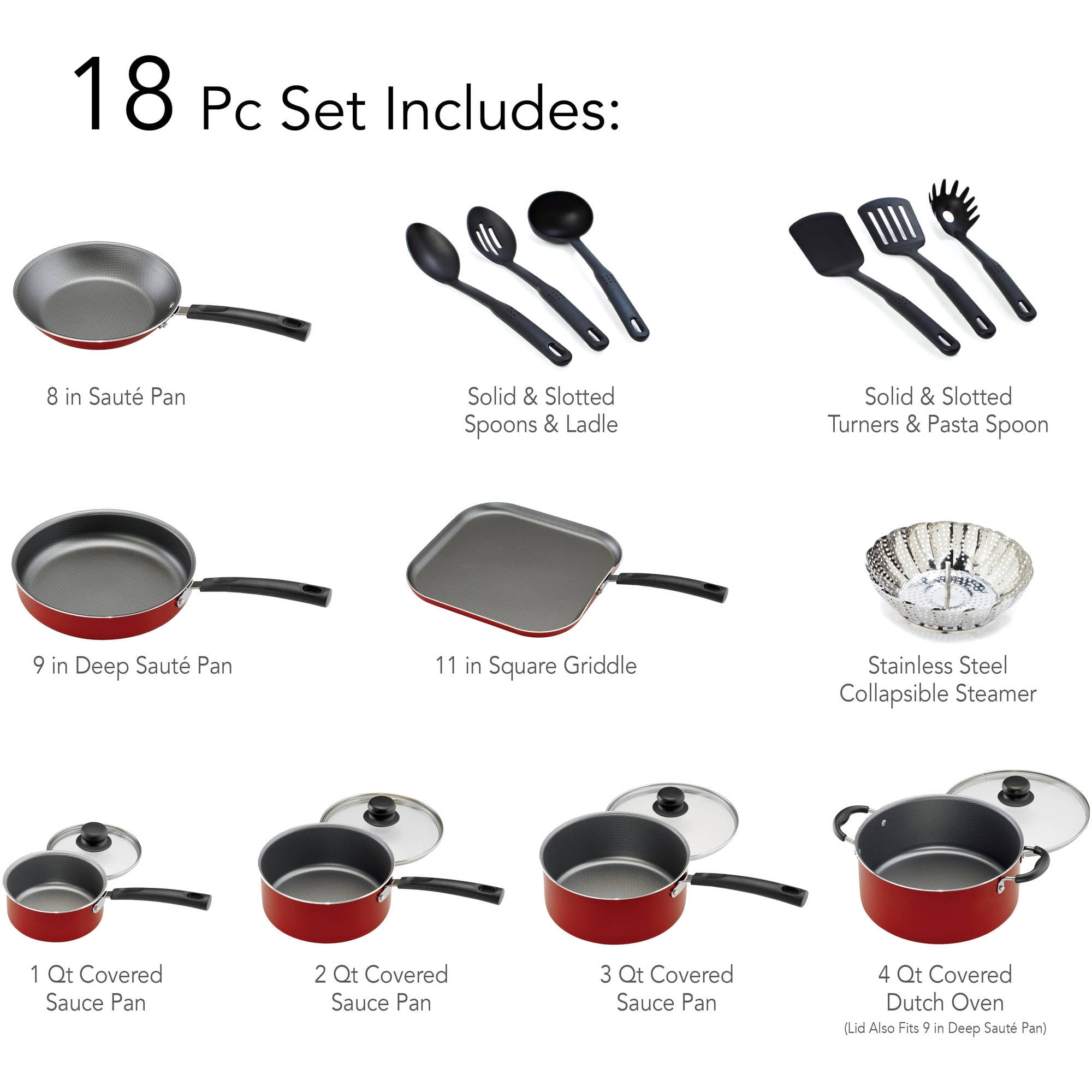 Buy Tramontina Primaware 18 Piece Non stick Cookware Set Red Online At Buy Tramontina Primaware 18 Piece Non stick Cookware Set Red Online At