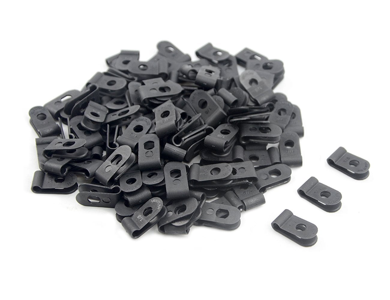 TOVOT 200 PCS Black Nylon Screw Wire Clips R-type Clip Cable Clamp ...