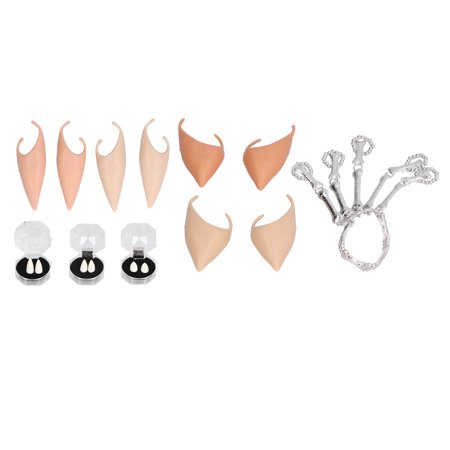 Sonew Pixie Soft Ear,15pcs Elves Ears Skeleton Bracelet Gothic Finger ...