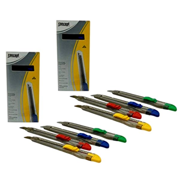 Concept Box Cutter Utility Knife, Multi Color (24 Pack) - Walmart.com ...