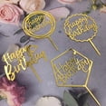 Golden cake topper, Happy Birthday cake topper, acrylic cake topper ...