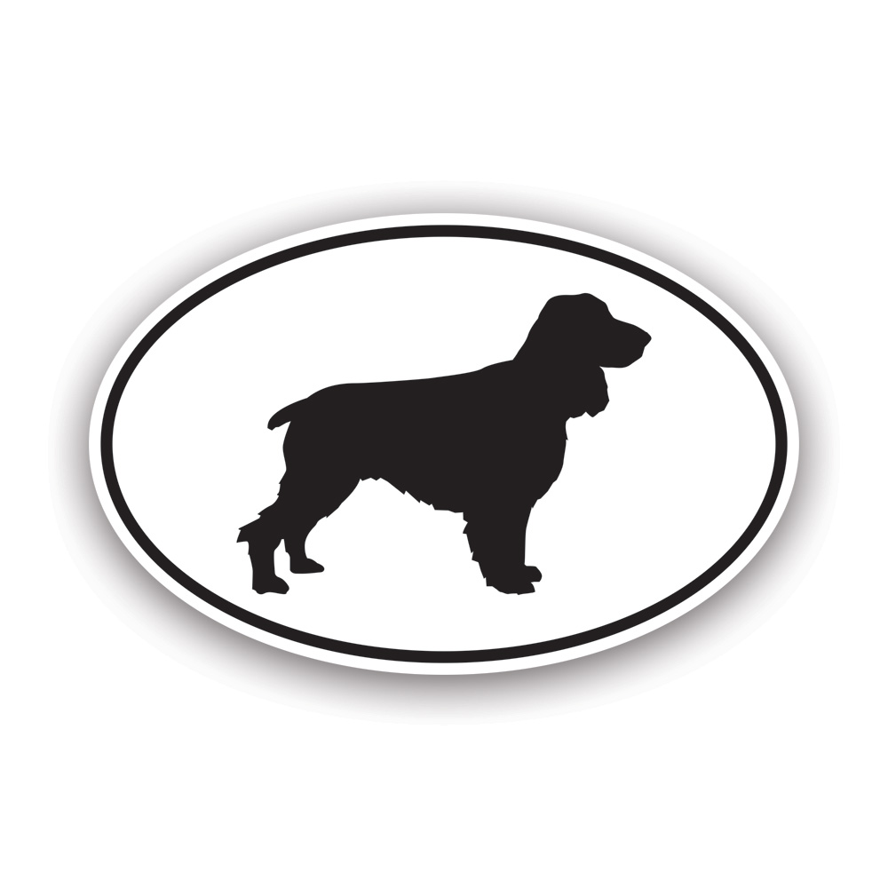Field Spaniel Euro Oval Sticker Decal - Self Adhesive Vinyl ...