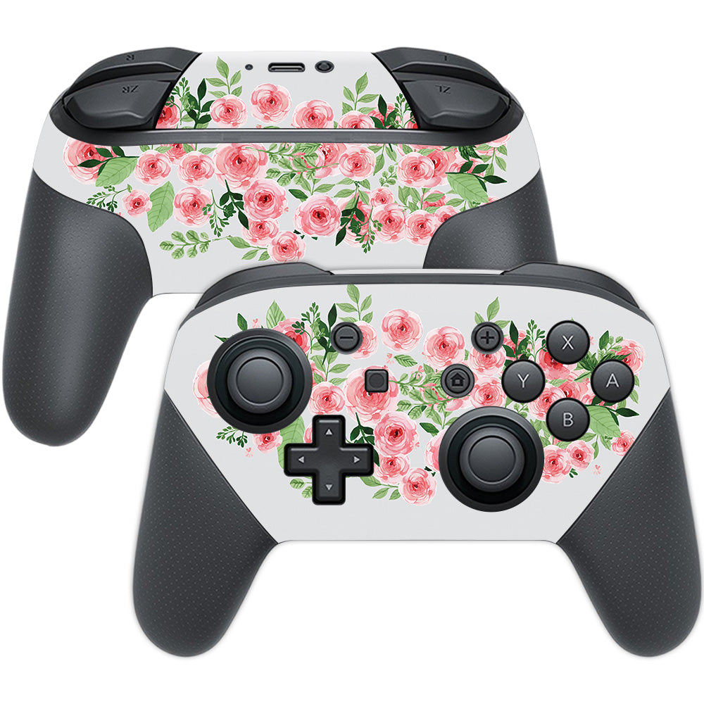 Skin Decal Wrap Compatible With Nintendo Switch Pro Controller Bouquet ...