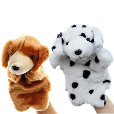 2PCS Children Dog Hand Puppet Spot Story Telling Plush Puppet Animal ...