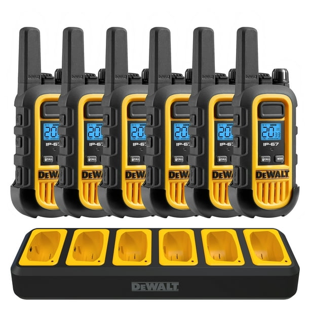 6 Dewalt DXFRS300 Walkie Talkies - 1 Watt, Heavy Duty, Waterproof, 22 ...