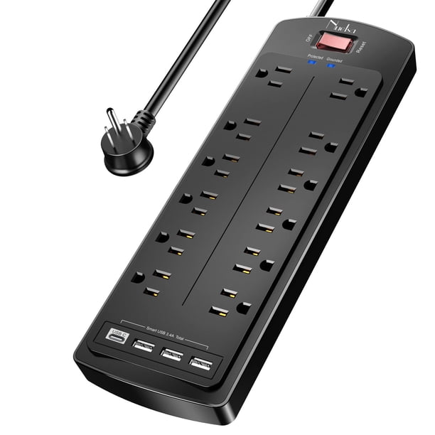 Protector contra sobretensiones Power Strip Nuetsa, 12 salidas, 4 USB ...