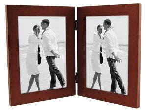 5x7 Double Vertical. Picture Frame LINEAR - Dark Walnut Wood - Walmart.com