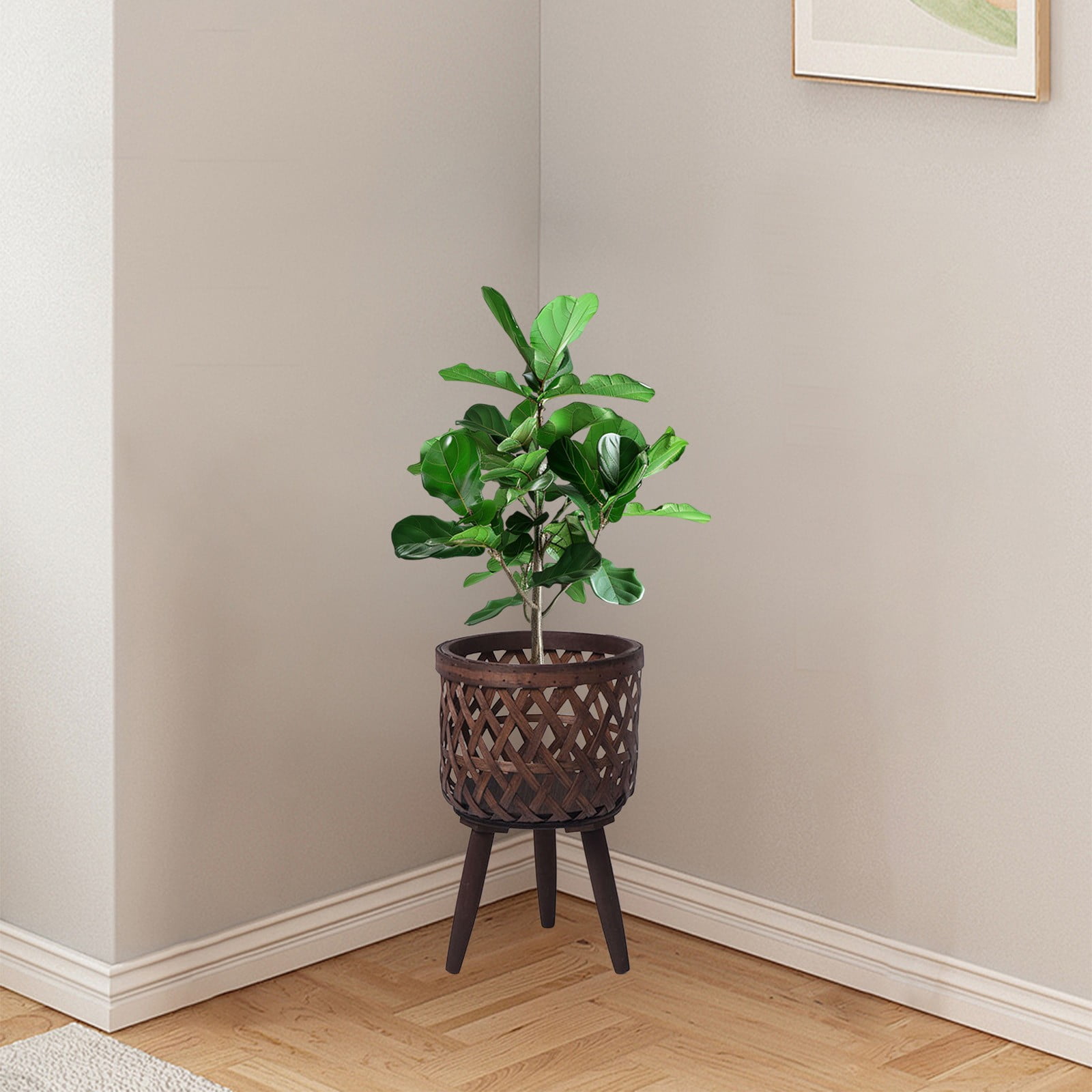 Click here for Birdeem Wooden Woven Plant Stand floor Standing Fl... prices