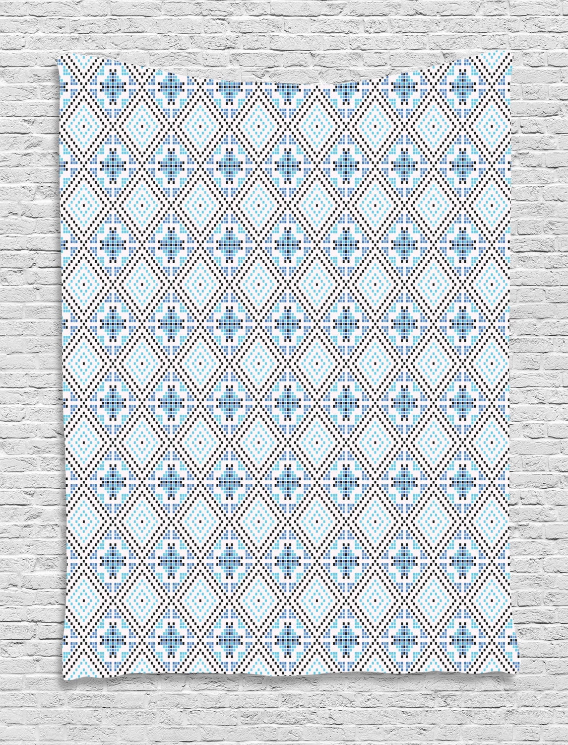 Geometric Tapestry, Mosiac Ornament with Hand Drawn Squares Pattern ...