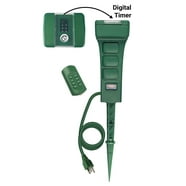 GE 24-Hour Indoor/Outdoor Plug-In Mechanical Timer, 2 Grounded Outlets ...