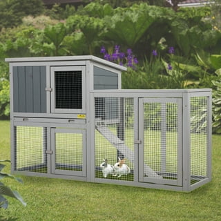 TRIXIE natura Double Weatherproof Outdoor 2-Story Wooden Small Animal ...