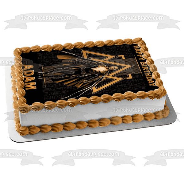 Black Adam Triangles Illustrated Poster Edible Cake Topper Image ...