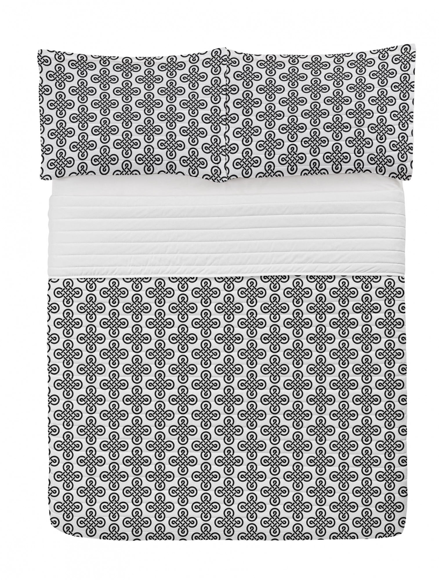 Celtic Microfiber Bedspread Set, Old-Fashion Irish Knot Motifs in ...