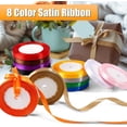 12 Rolls 300 Yards 3/8 Inch Satin Ribbon Solid Color Thin Ribbon- 25 ...