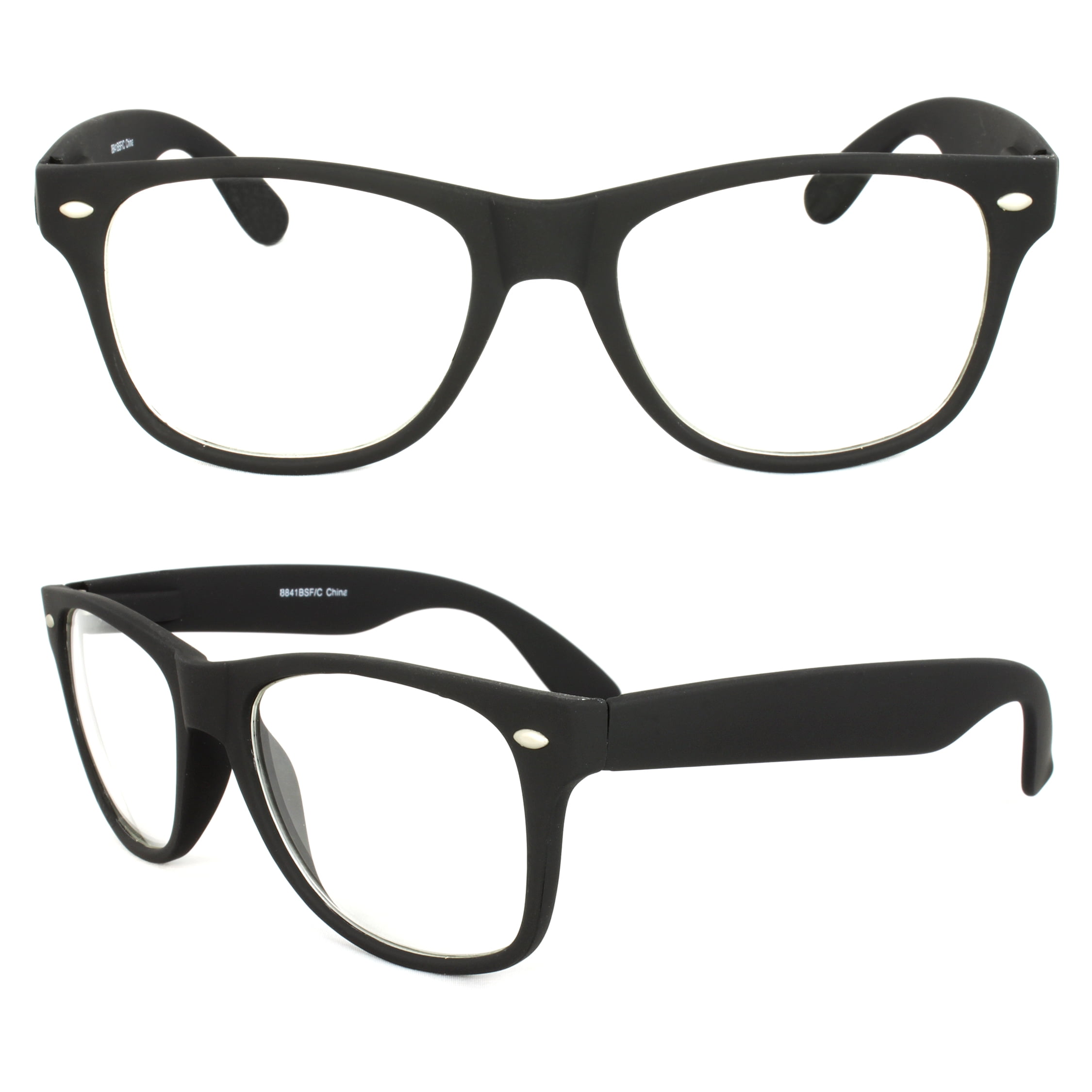 Stylish Retro Horn Rimmed Sunglasses Black Frame Clear Lenses for Women ...