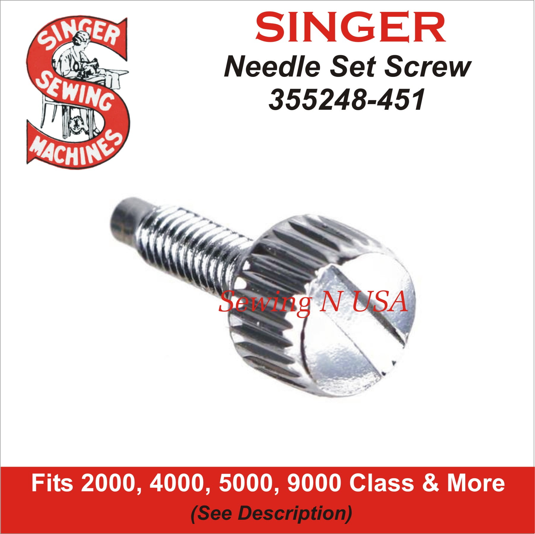 Singer Compatible Needle Set Screw 355248-451 Fits CG500, CG550 & More ...