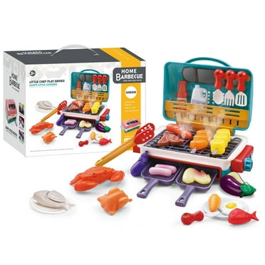 Hey! Play! BBQ Grill Toy Set - Pretend Play Kids Dinner Play Set ...