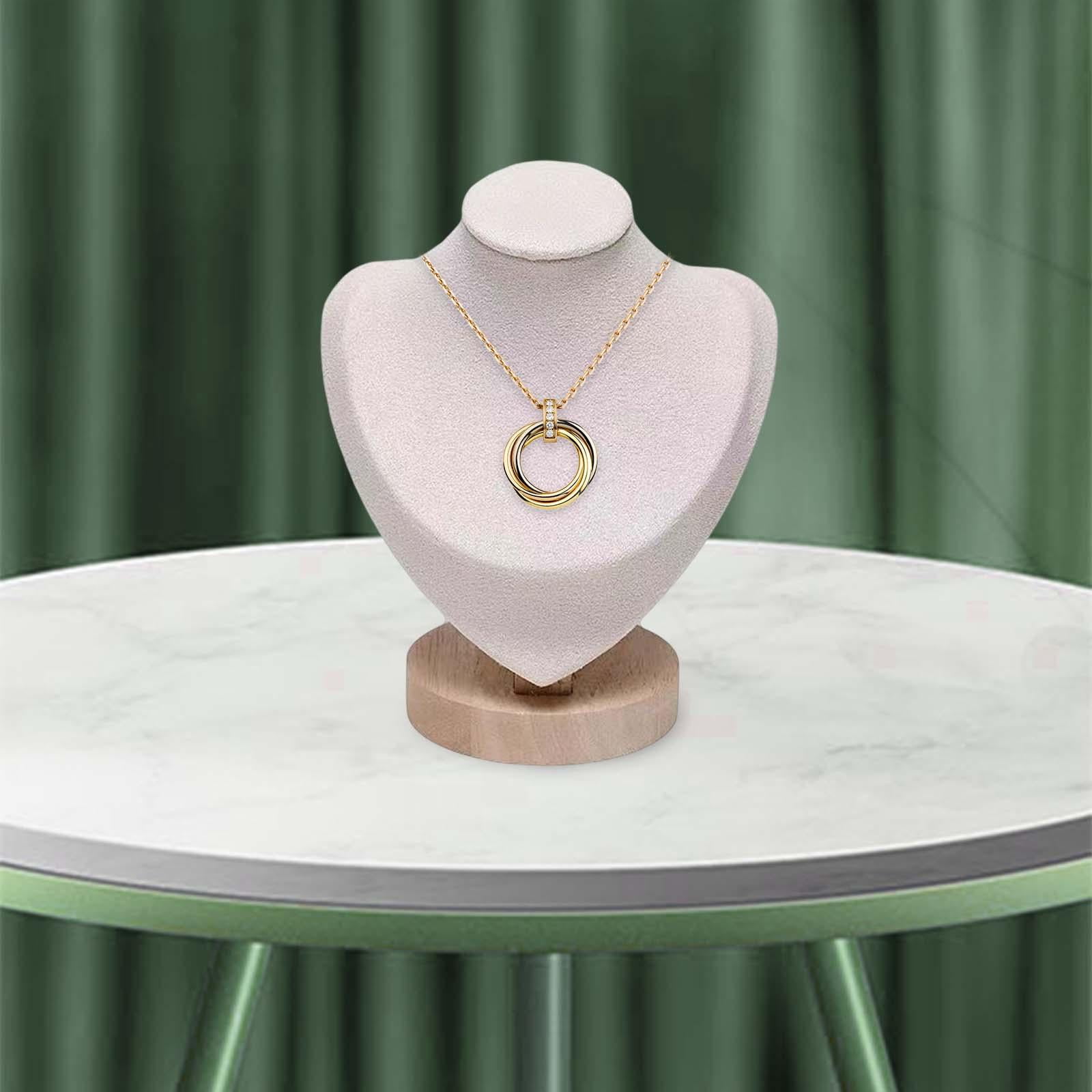 Necklace Chain Jewelry Bust Pendant Show with Wooden Base Display ...