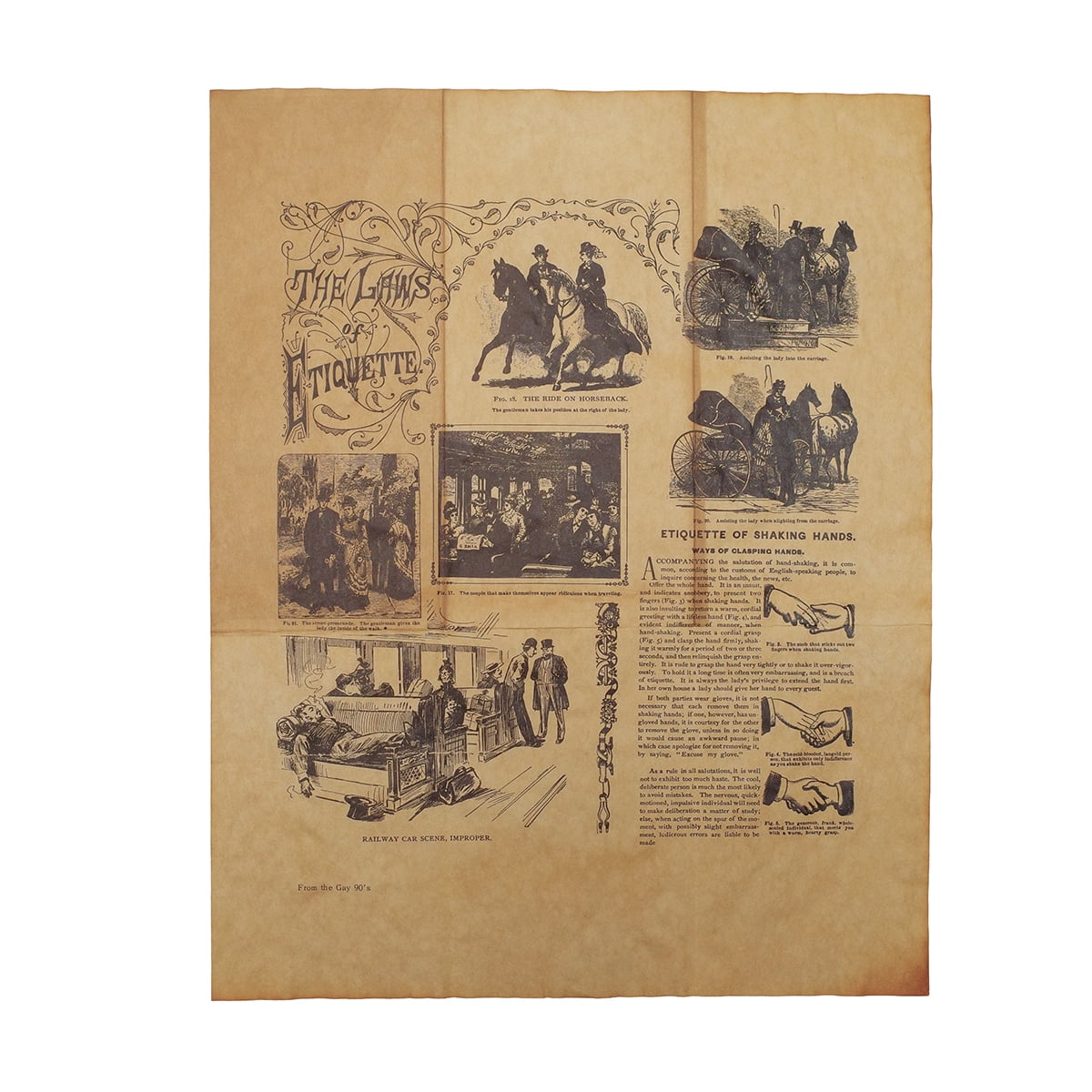 Historical Poster Women Laws of Etiquette Parchment Paper Bathroom Home ...