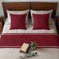 Bed Runner for Cal King Size Bed, Pure Red Wine 3 Pcs Bedding Runner ...