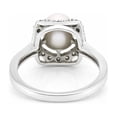 Gemhub 925 Sterling Silver Pearl Round Cut Ring, 3.20 Ct. White ...