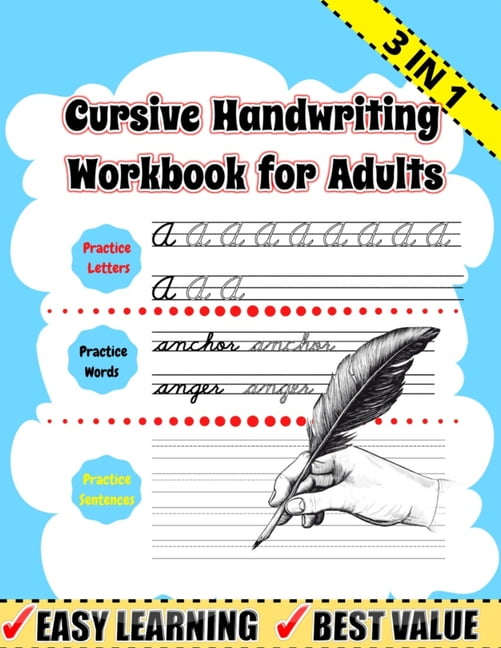Cursive Handwriting Workbook for Adults : English cursive handwriting ...