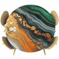 Abstract Marble Stone Texture Round Fitted Tablecloth with Elastic Edge ...