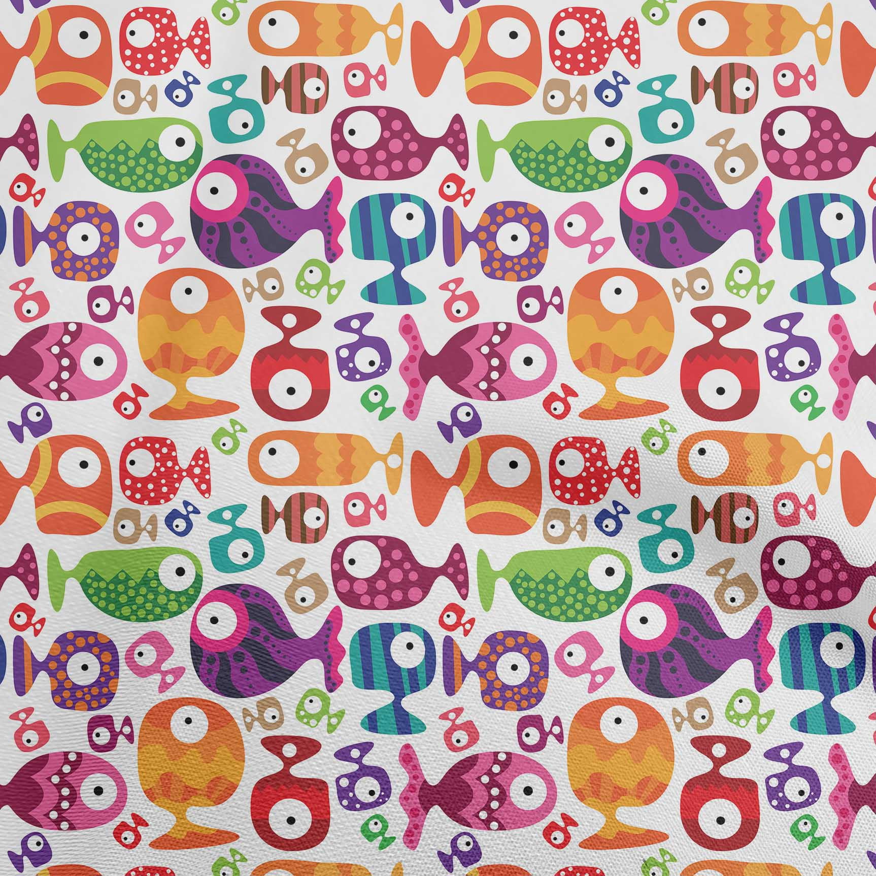 oneOone Viscose Chiffon Orange Fabric Kids Fish Dress Material Fabric ...