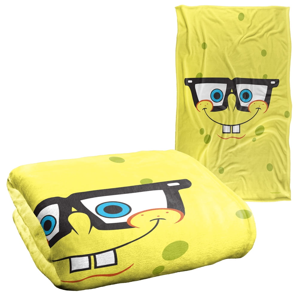 Spongebob Blanket, 36"x58" Spongebob Winking Face Silky Touch Super ...