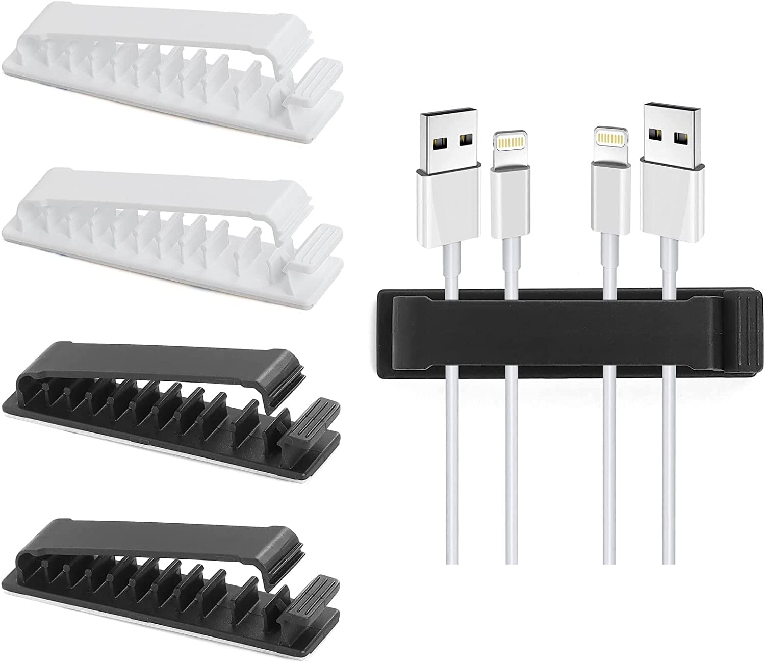 Cable Clips Cable Management Organizer, 4 Pack Cord Organizer for Desk ...