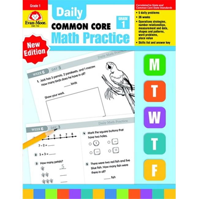 Evan Moor 068076 Daily Math Practice Book, Grade 1 - Walmart.com