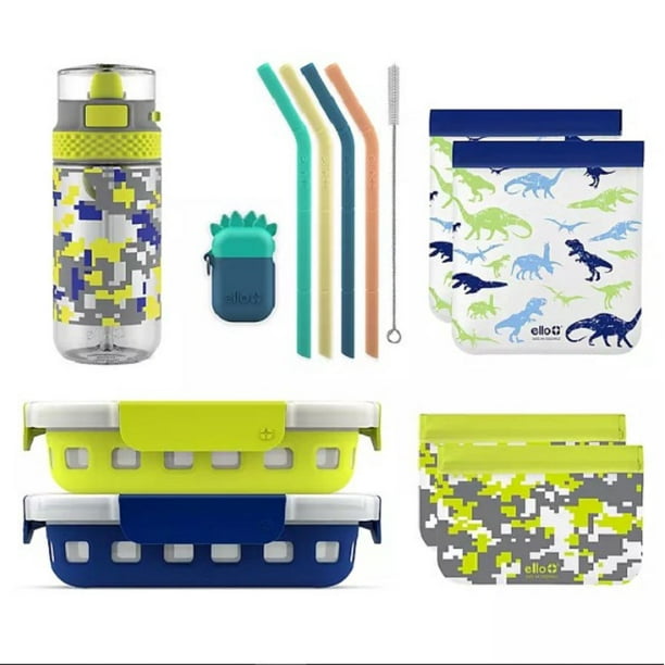Ello 13-Piece Kids Food Storage Lunch Pack Set (Blue/Green) - Walmart.com
