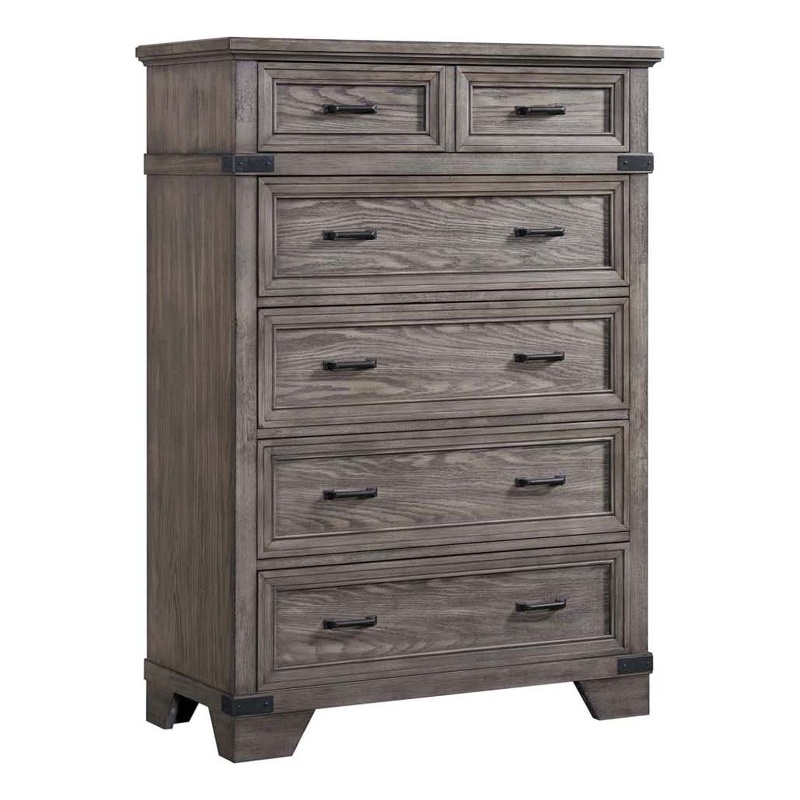 Intercon Furniture Forge Bedroom 6-Drawer Wood Standard Chest in Steel ...