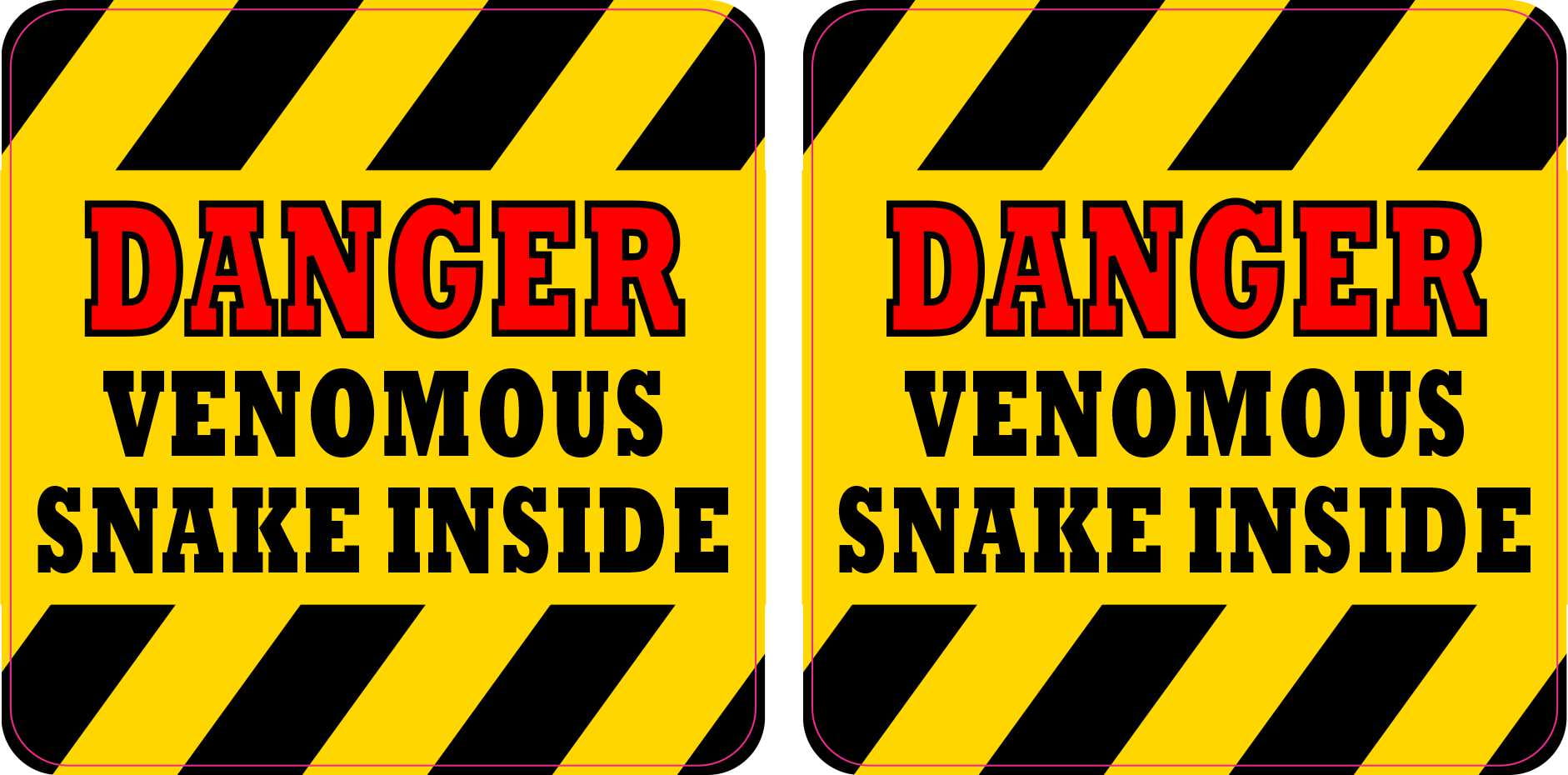 StickerTalk Danger Venomous Snake Inside Vinyl Stickers, 1 sheet of 2 ...