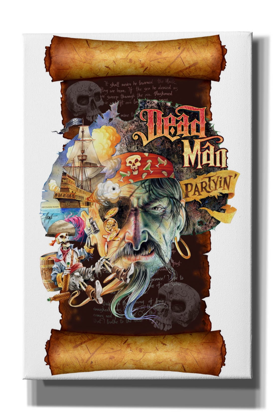 Epic Graffiti 'Dead Man Partyin Scroll' by James Mazzotta, Canvas Wall ...