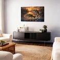 Bass Fishing Canvas Wall Art Jumping Largemouth Bass Posters Sunset ...