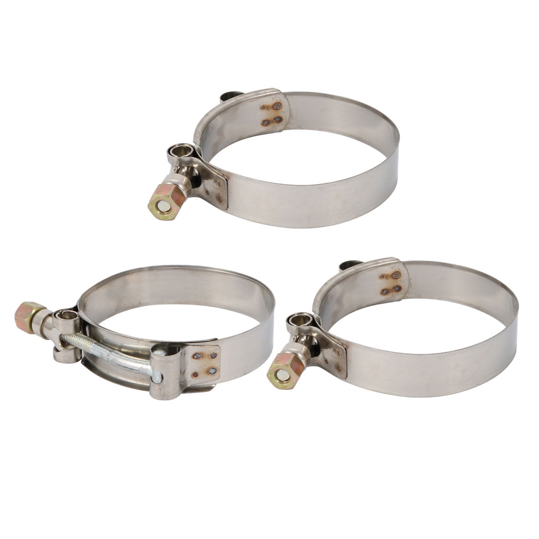 3 Pcs 68mm-76mm Stainless Steel T-Bolt Hose Clamp for Fuel Pump Filter ...
