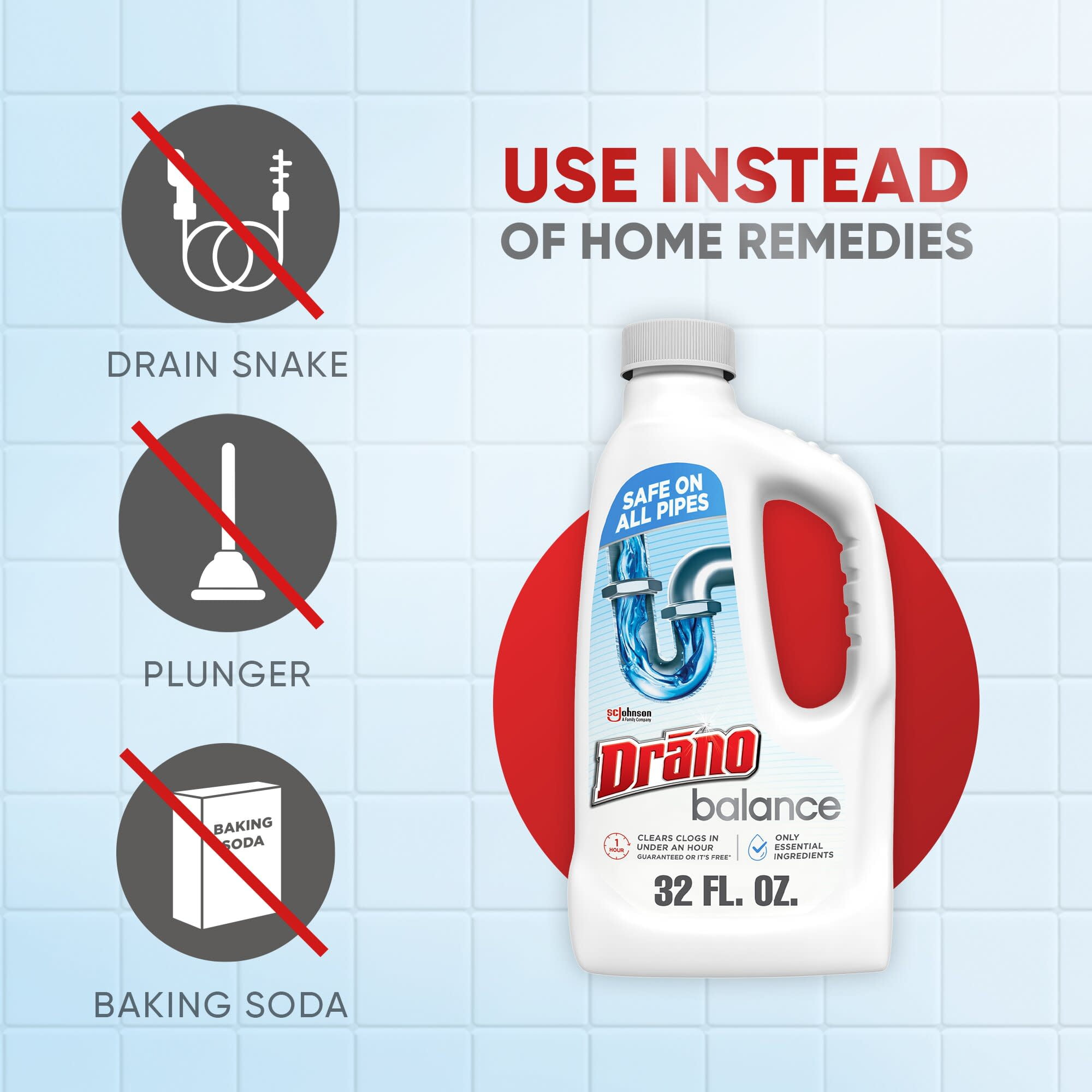 Drano Balance Drain Cleaner and Clog Remover, 32 oz, 1 Count Deals and ...