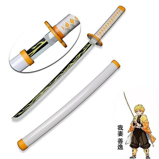 80cm Upgrade Demon Slayer Anime Katana Sword Weapon Prop Zenitsu ...