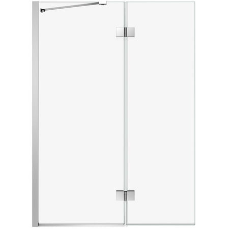 42" x 58" Axial Duo Pivot Tub Shield - with Clear Glass and Chrome Trim ...