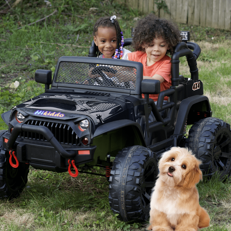 Outfunny 24V Battery Powered Electric Rideable Car 2 Seater Toy Truck with Remote 400W Motor for Kids Black Walmart
